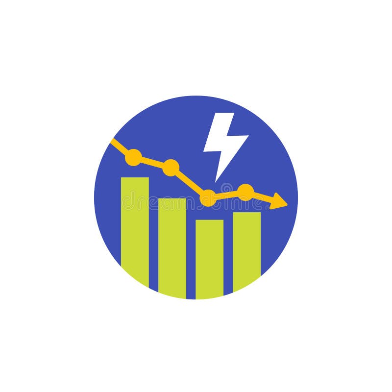 Power Consumption Decrease, Reduction Vector Icon Stock Vector - Illustration of supply ...