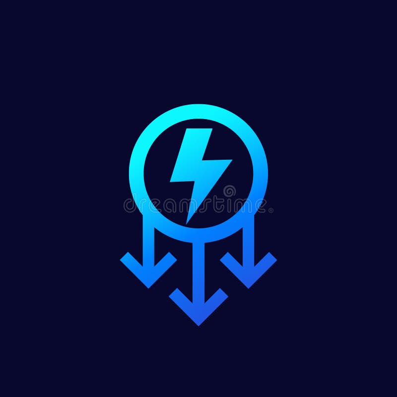 Power Consumption Decrease, Vector Icon Stock Vector - Illustration of electrical, reduce: 204515826