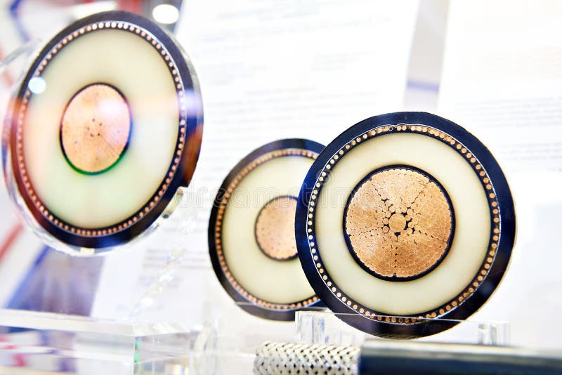 Power Copper Cables Cross Section for Electrical Industry Stock Photo ...