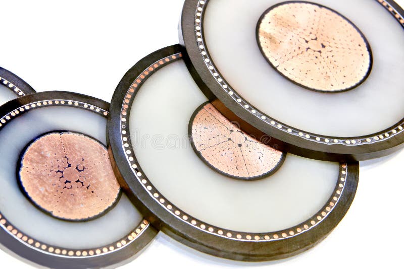 Power Copper Cables Cross Section for Electrical Industry Stock Photo ...