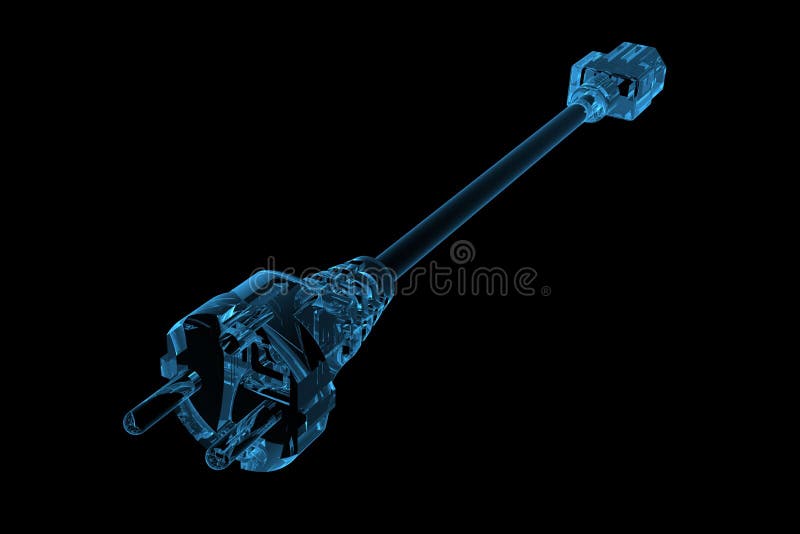 USB connector 3D xray blue stock illustration. Illustration of ...