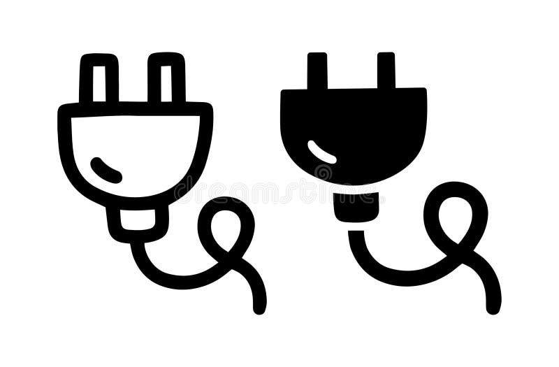 Power Cord Cartoon Doodle, Vector. Stock Vector - Illustration of ...