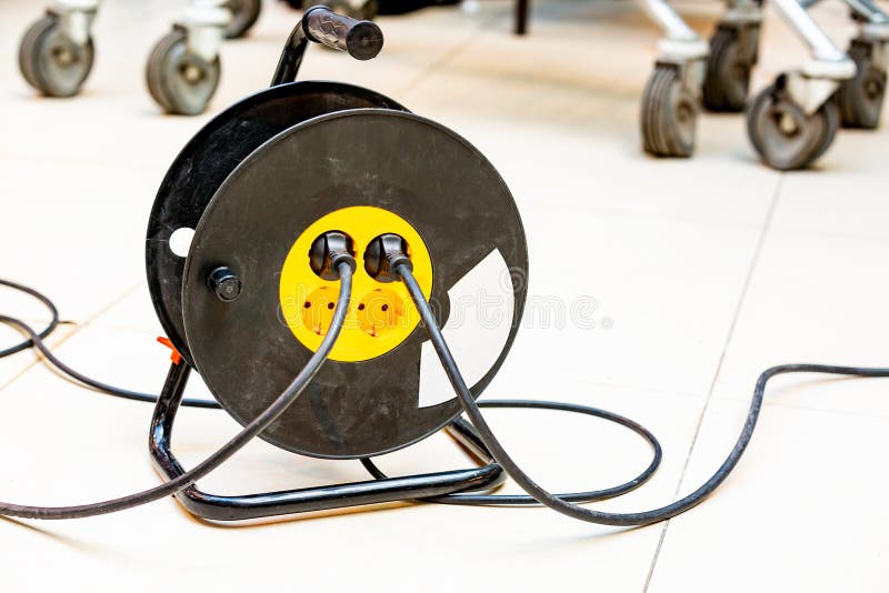 Power Cord Extension. the Plug is Inserted into the Socket. Stock Photo ...