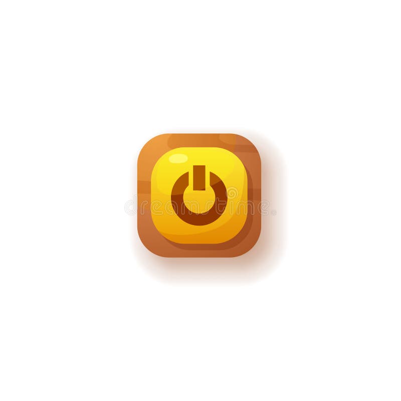 Power 3D Icon or Button for Game and Mobile App Vector Illustration ...