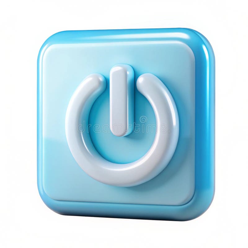 Power on 3D Icon Isolated on White Background Stock Illustration ...