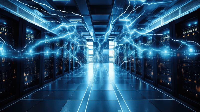 Power Data Center Generator Stock Illustration - Illustration of ...