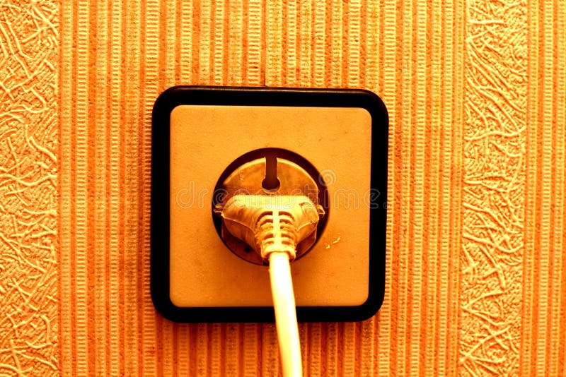 Electrical Plug in the Socket Stock Image - Image of electrical, socket ...