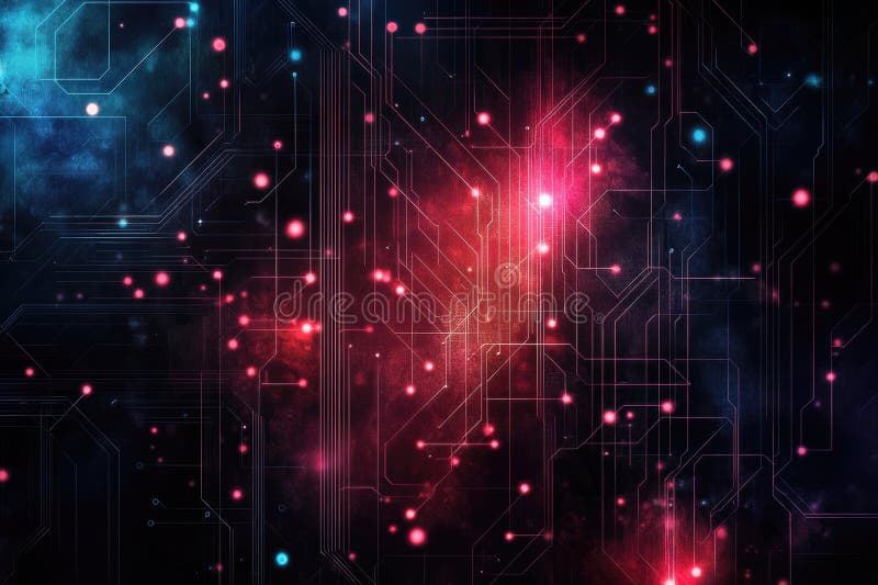 Power Distribution Lines with Red Lights Stock Image - Image of devices ...