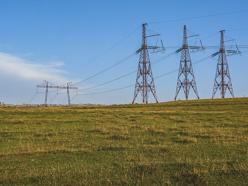 Power Distribution Iron Structures in the Field Stock Photo - Image of ...