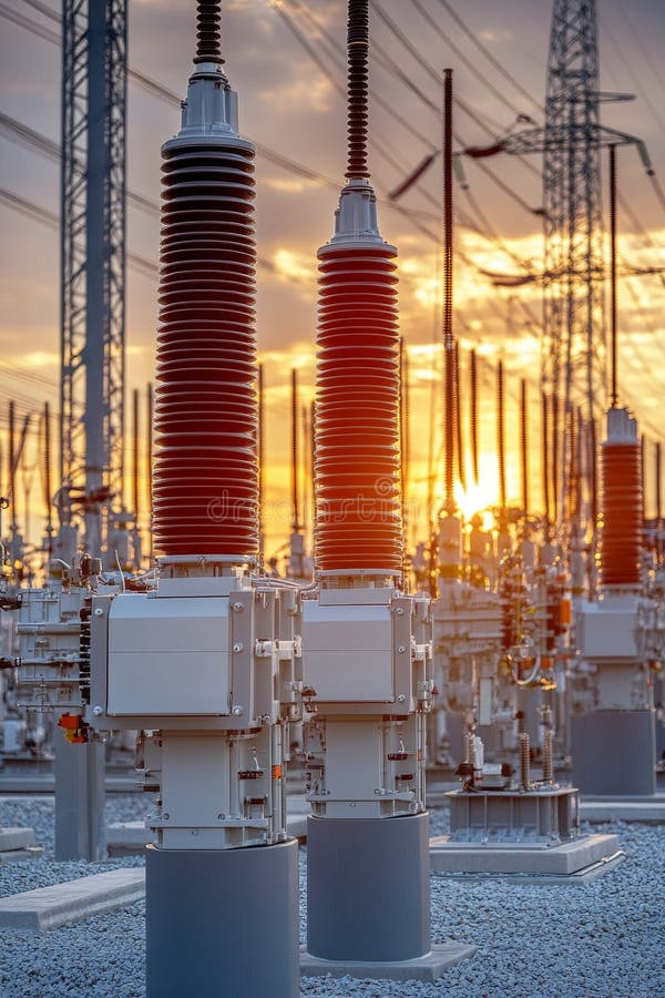 Power Distribution Network Electrical Substation, Switchgear, and ...