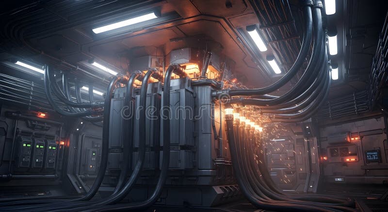 The Power Distribution Node of a Starship High Quality Stock Illustration for Commercial Use ...