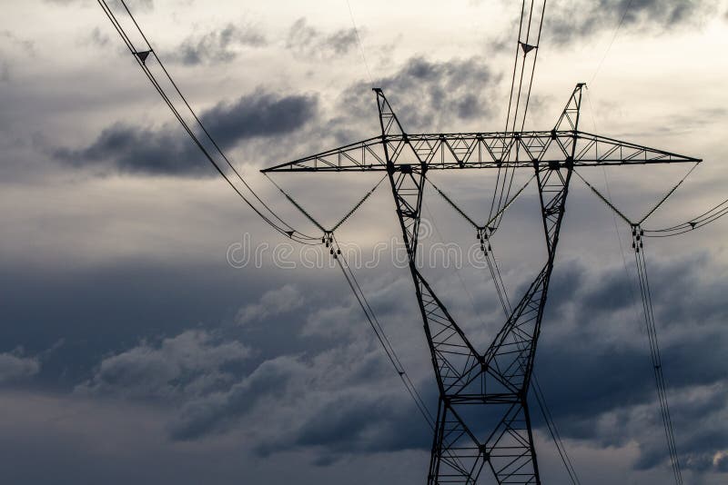 Power distribution stock photo. Image of clouds, electricity - 150662922