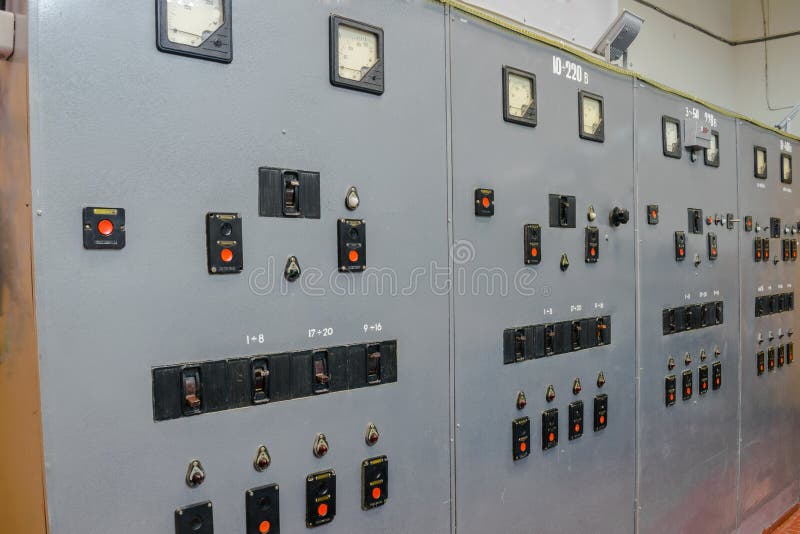 Power Distribution Switchboard. Electronic Control Panel Stock Image ...