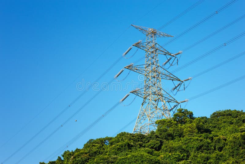 Power distribution tower stock image. Image of blue, supply - 33373217