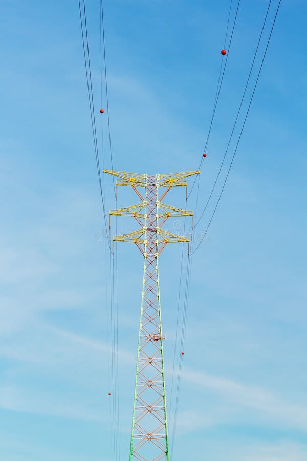 Distribution Tower for High-Voltage Electricity Stock Photo - Image of ...