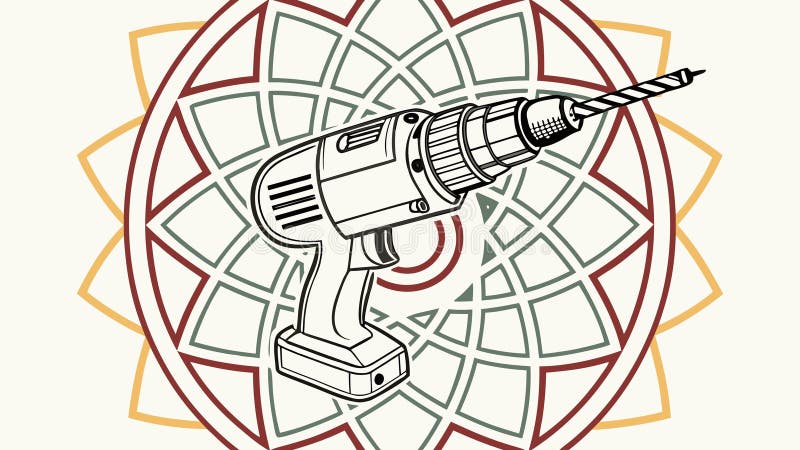 Power Drill with Geometric Accents, Modern Tool, Vector Art, Vector ...