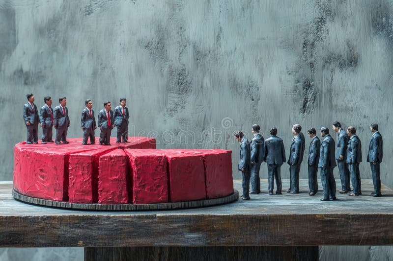 Power Dynamics Illustrated through Miniature Figures and Red Cake ...