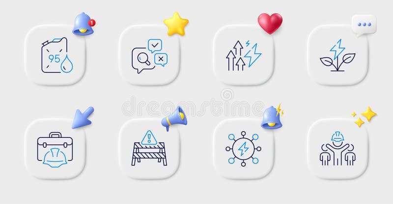 Power, Eco Power and Petrol Canister Line Icons. for Web App, Printing ...
