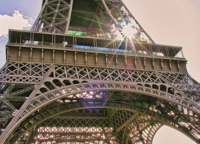 Power of Eiffel Tower in Paris Stock Photo - Image of metal, landscape ...