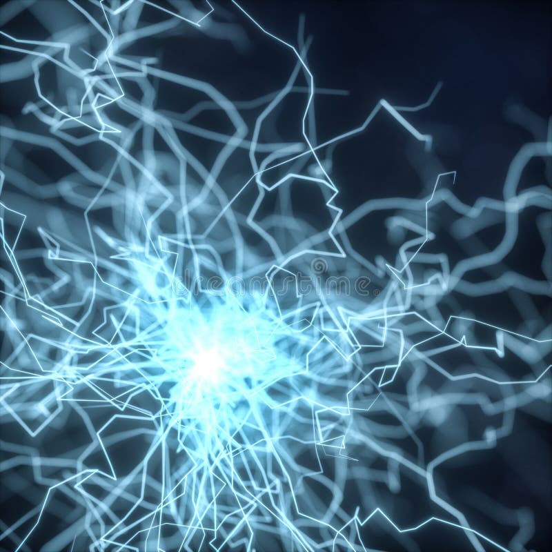 Power Electrical Energy and Lightning Spark, 3d Rendering Stock ...