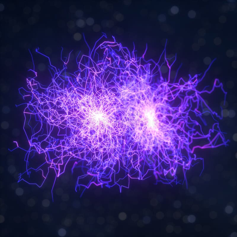 Power Electrical Energy and Lightning Spark, 3d Rendering Stock ...