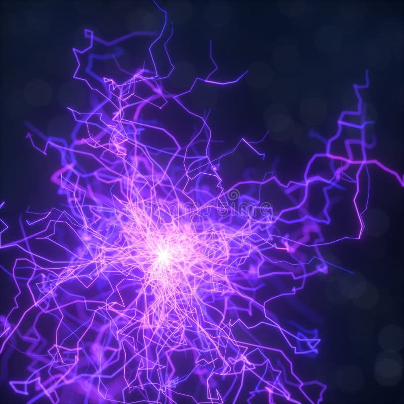 Power Electrical Energy and Lightning Spark, 3d Rendering Stock ...