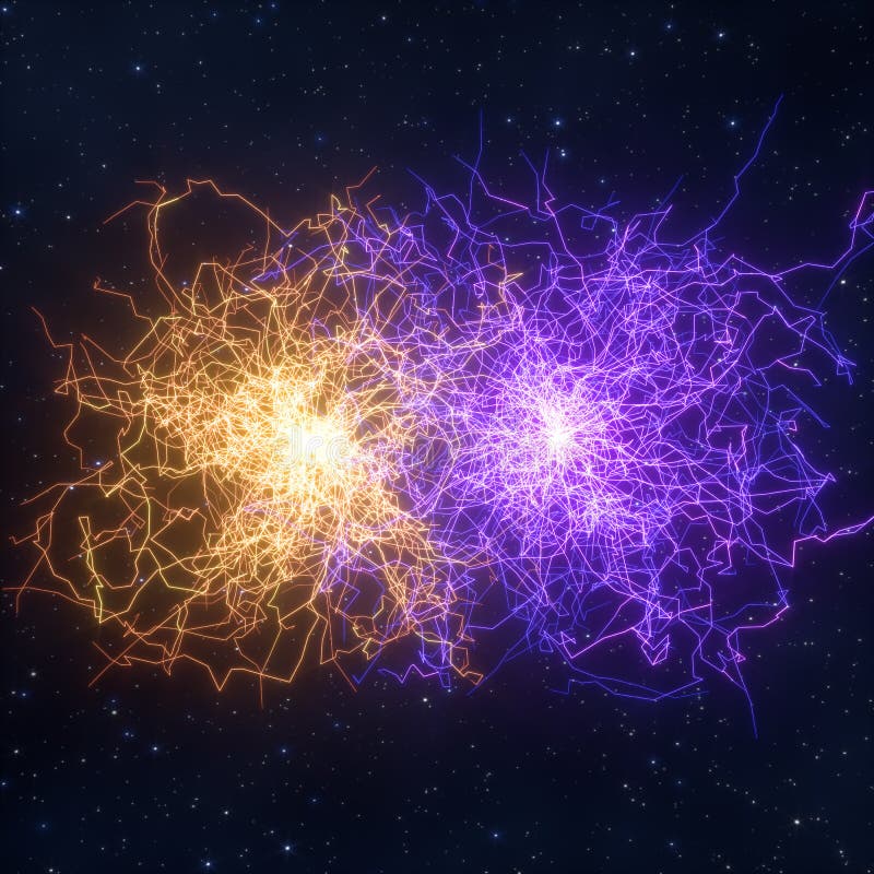 Power Electrical Energy and Lightning Spark, 3d Rendering Stock ...