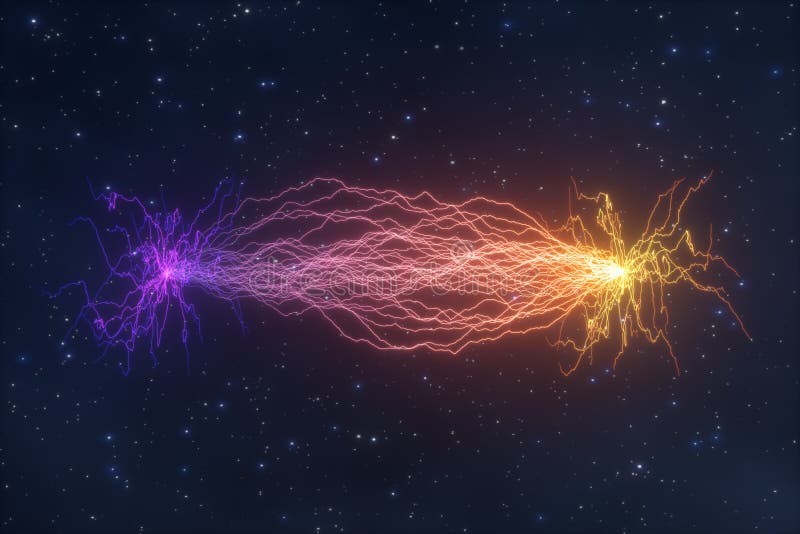 Power Electrical Energy and Lightning Spark, 3d Rendering Stock ...