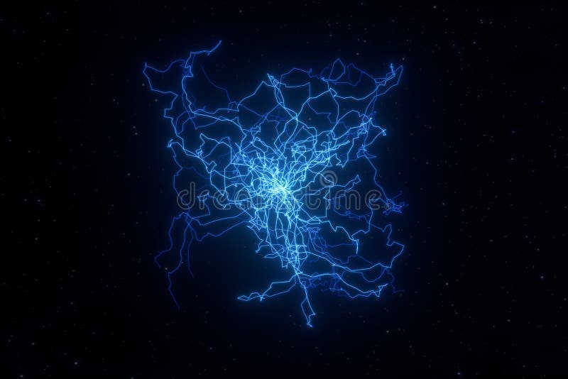 Power Electrical Energy and Lightning Spark, 3d Rendering Stock ...