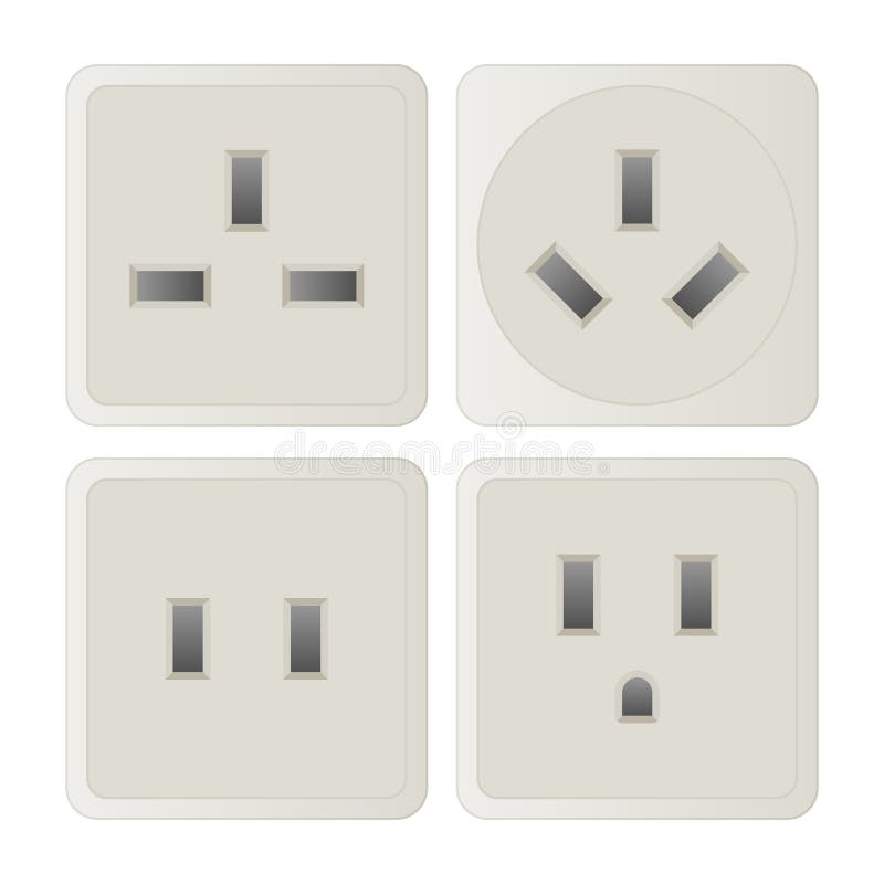 Power Electrical Sockets with Various Types Vector Stock Vector ...