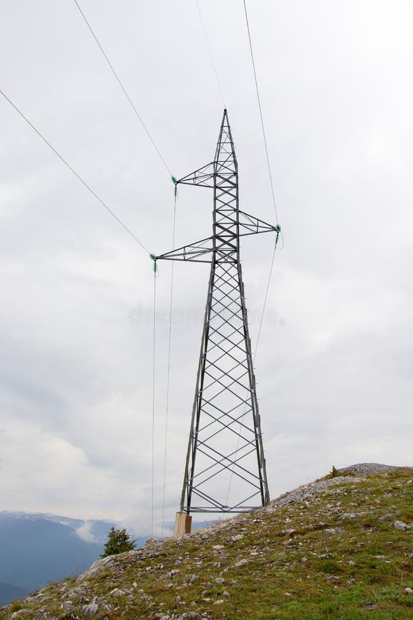 Electricity Line.Pylon of the Electricity Power Line.Inside View.High ...
