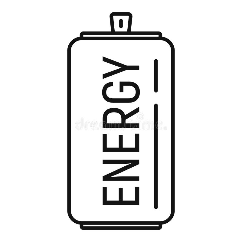 Power Energy Drink Icon, Outline Style Stock Vector - Illustration of ...