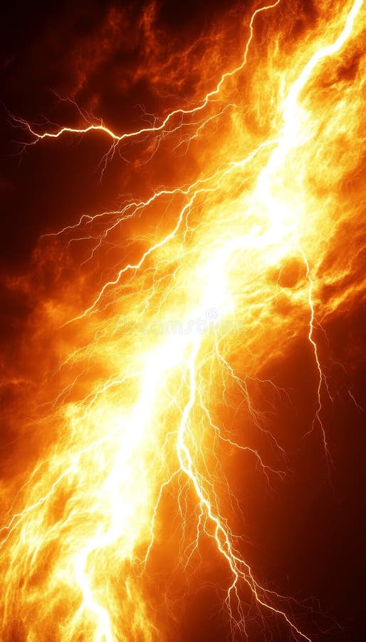 Power and Energy, Electric Current, Vivid Lightning Bolt Patterns ...