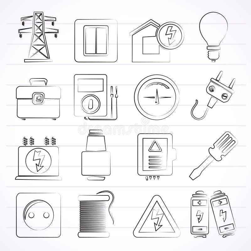 Power and Energy Production Icons Stock Vector - Illustration of ...
