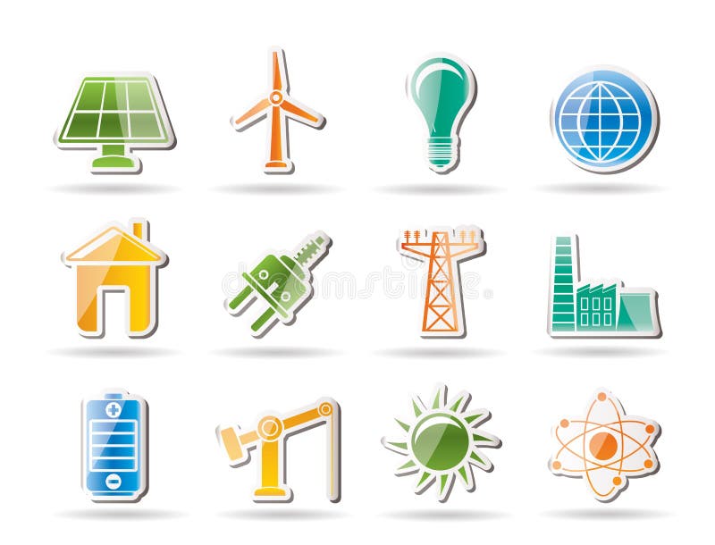 Power, Energy and Electricity Objects Stock Vector - Illustration of ... Power, Energy and Electricity Objects Stock Vector - Illustration of ...