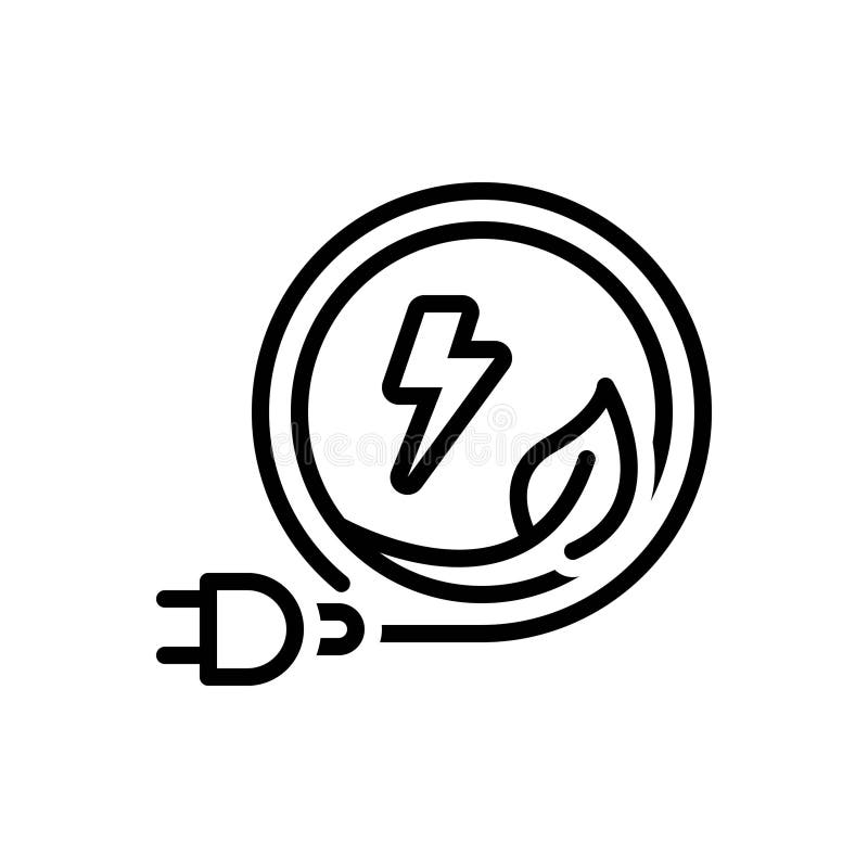 Black Line Icon for Power Energy, Power and Electric Stock Vector ...