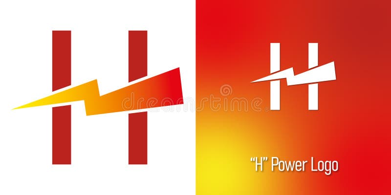 Power Energy Lightning H Logo Stock Illustration - Illustration of ...