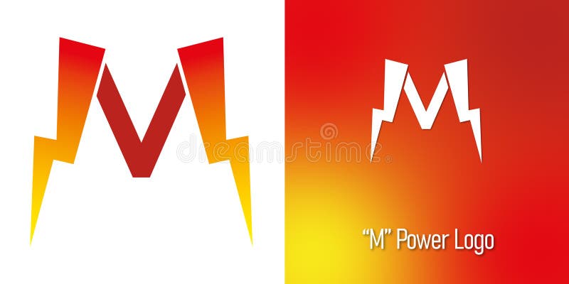 Power Energy Lightning M Logo Stock Vector - Illustration of charge ...