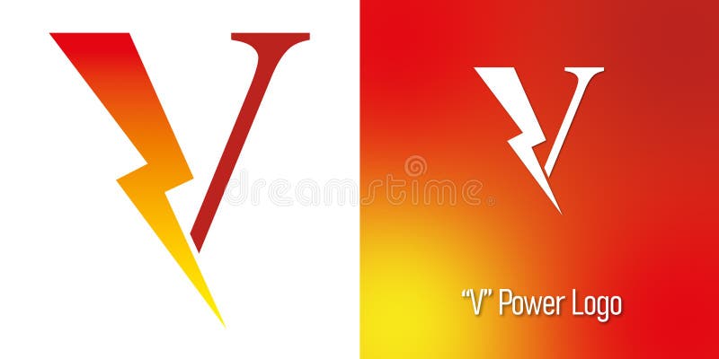 V Letter Lightning Logo Stock Illustrations – 240 V Letter Lightning ...