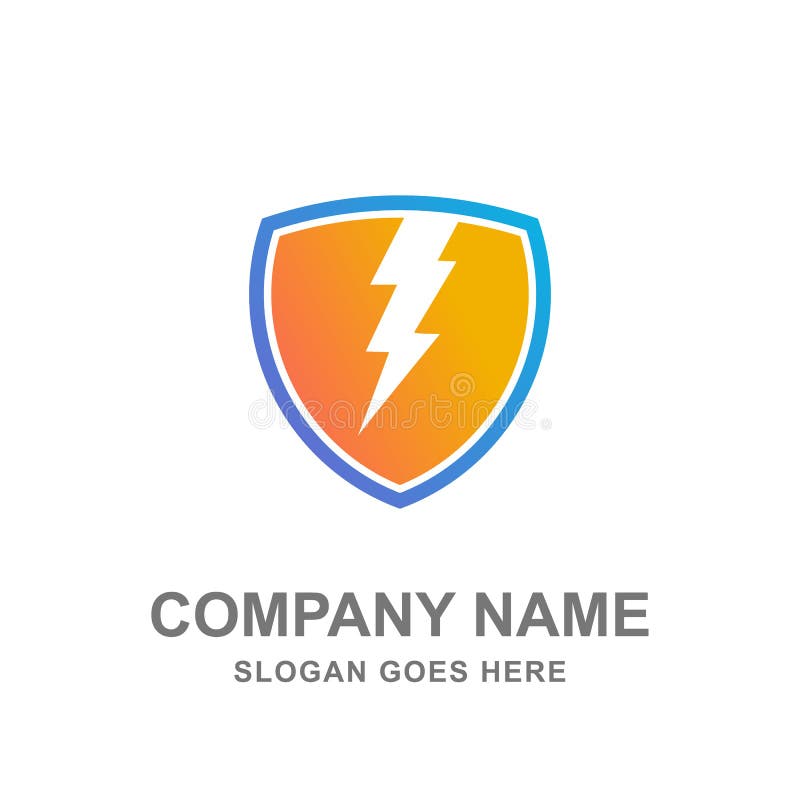Power Energy Shield Electricity Logo Vector Stock Vector - Illustration ...