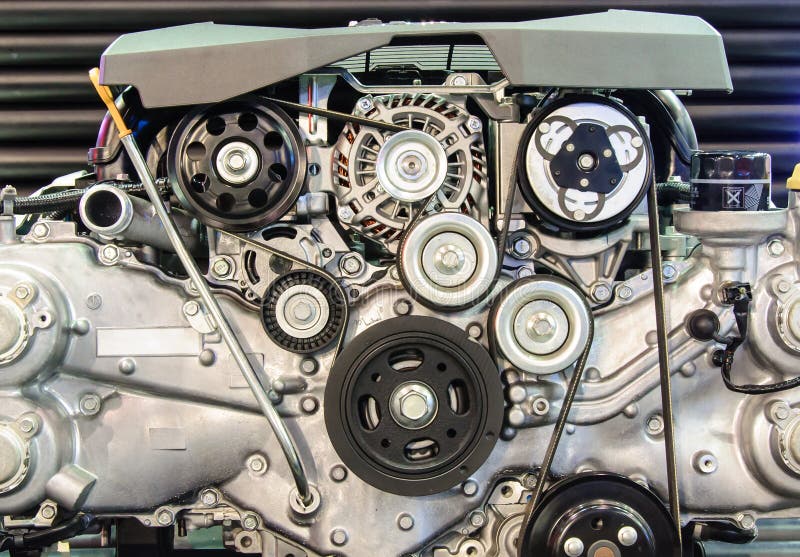 Electric Car Lithium Battery Pack and Power Connections. Blue Toned ...