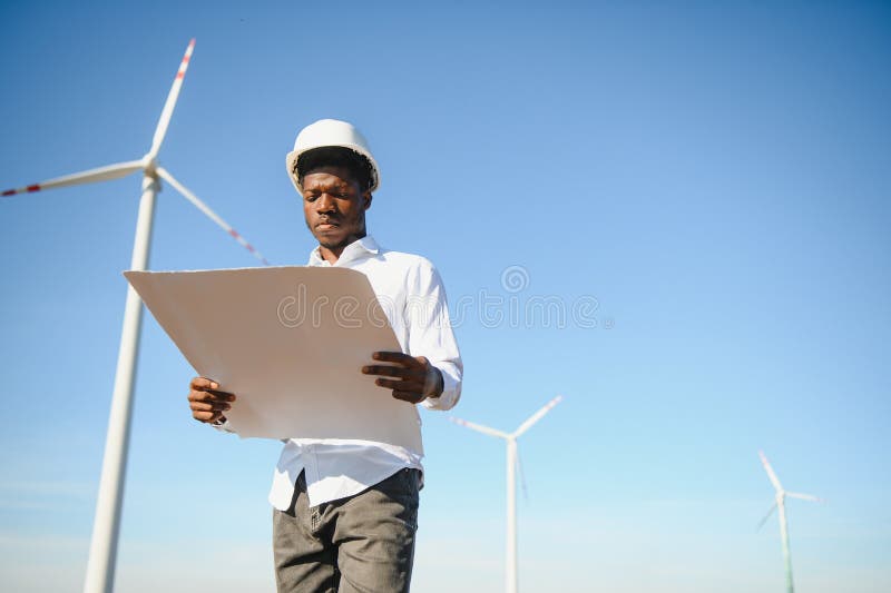 Power Engineer are Working with Wind Turbines Stock Photo - Image of ...