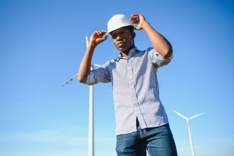 Power Engineer are Working with Wind Turbines Stock Image - Image of ...