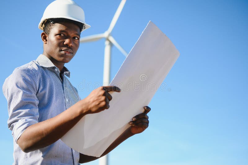 Power Engineer are Working with Wind Turbines Stock Photo - Image of ...