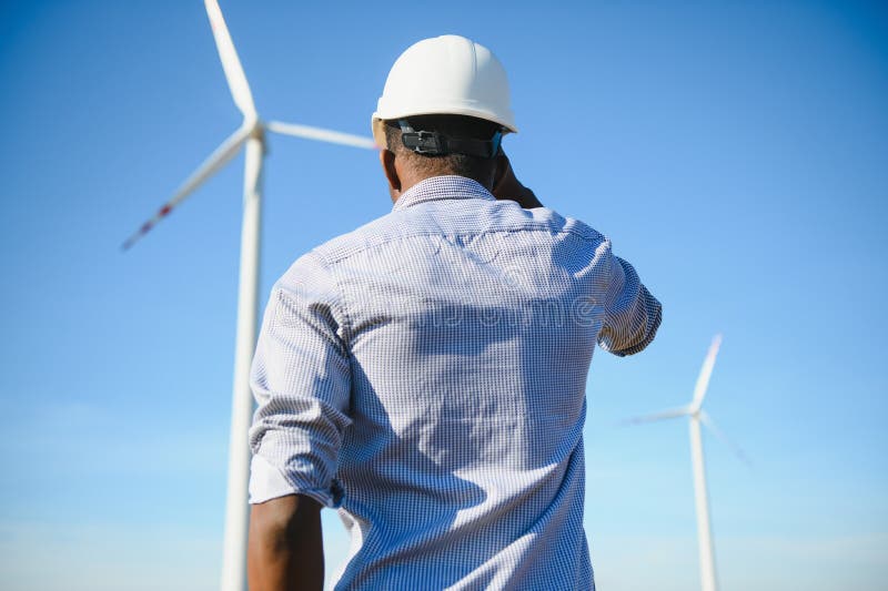Power Engineer are Working with Wind Turbines Stock Photo - Image of ...