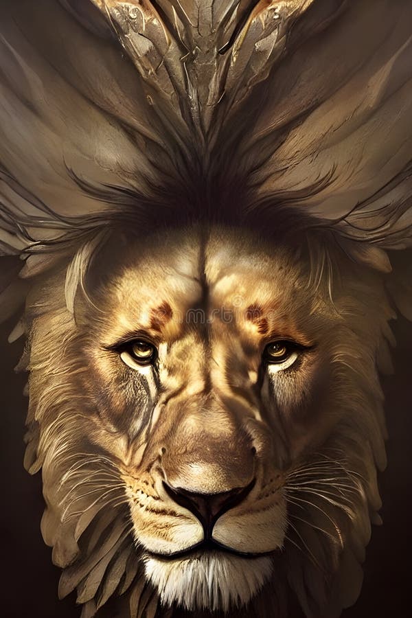 Lion Power Lantern: an Image that Radiates Energy and Harmony Stock ...