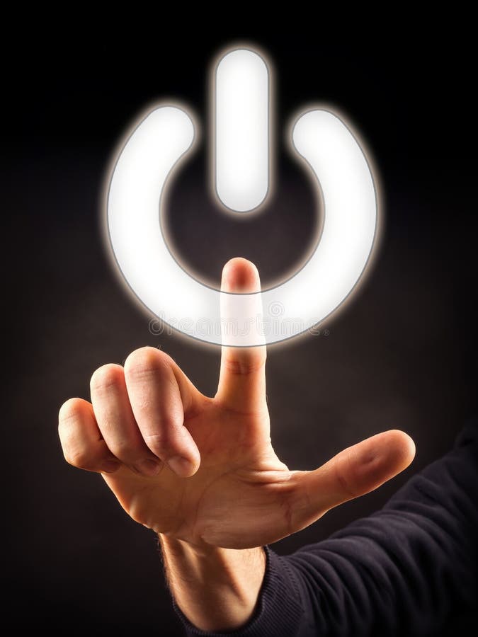 Power stock image. Image of pointing, activate, screen - 48657633