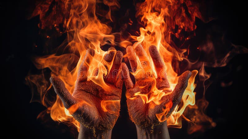 Power fire hands stock illustration. Illustration of hands - 340015553