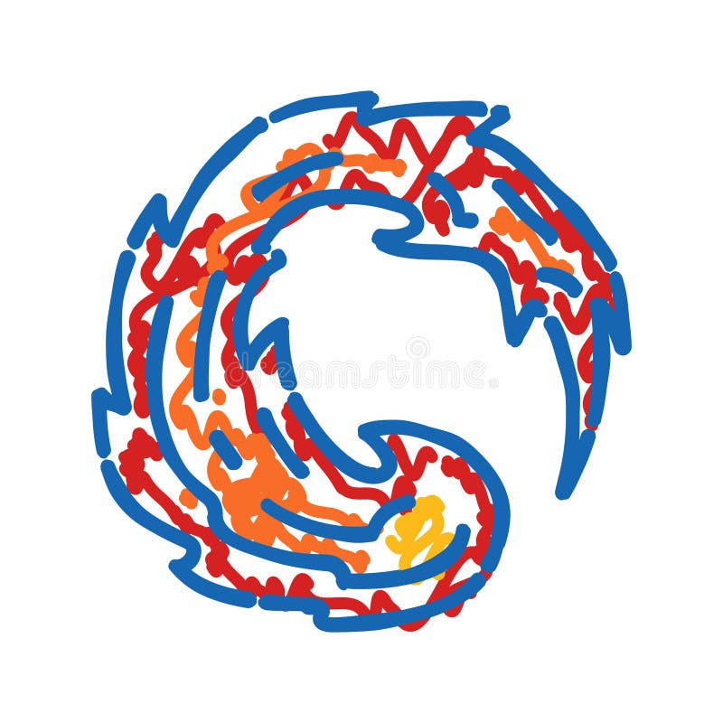 Power Fire Icon Doodle Illustration Stock Vector - Illustration of warm ...