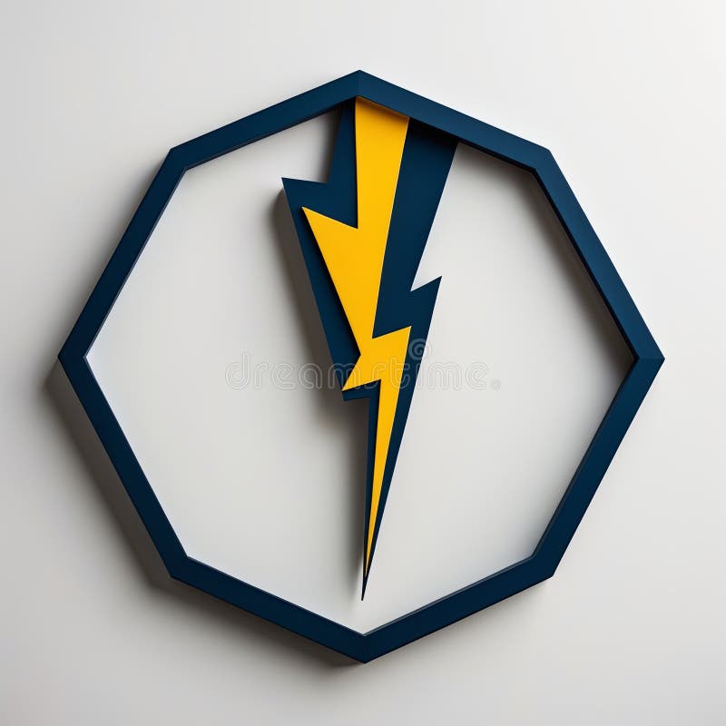 Power Flash Inside Shield Frame Stock Illustration - Illustration of ...